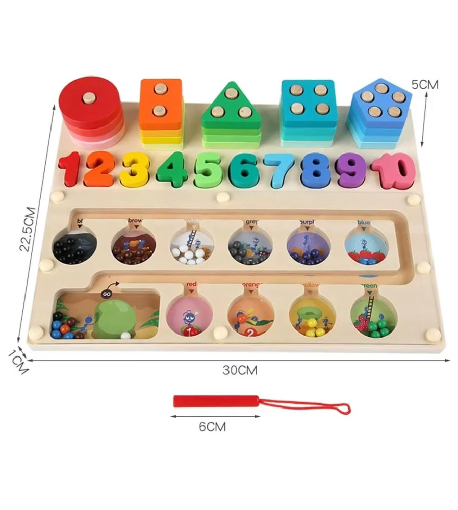 Juego Encajable Y Laberinto Y Números 30*22 Cm Úpale